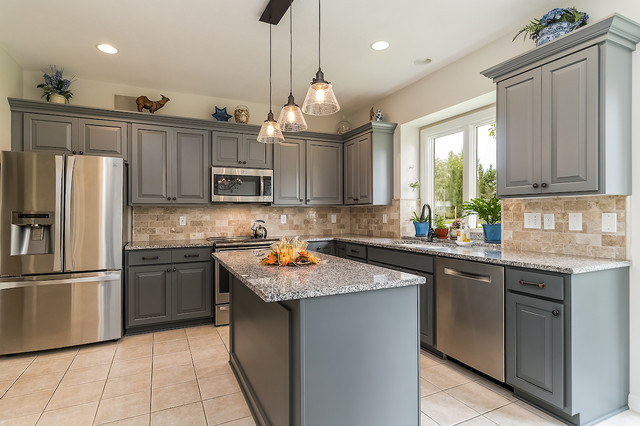 Transitional Kitchen Remodel Done in a Two Tone Color - Classique Chic ...