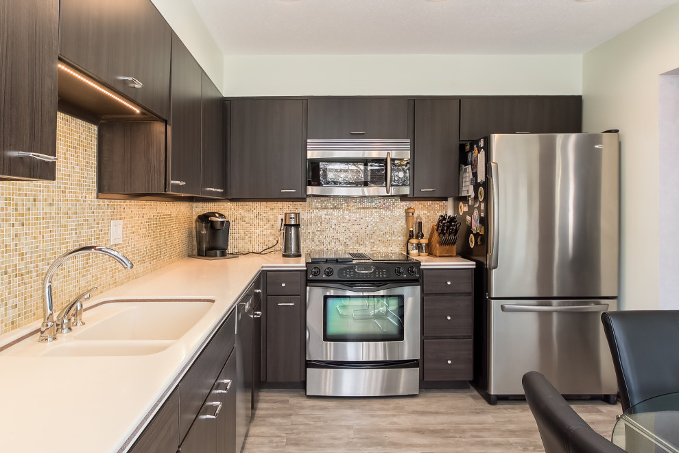 Transitional Kitchen Remodel Done With Modern Slab Doors - Transitional ...