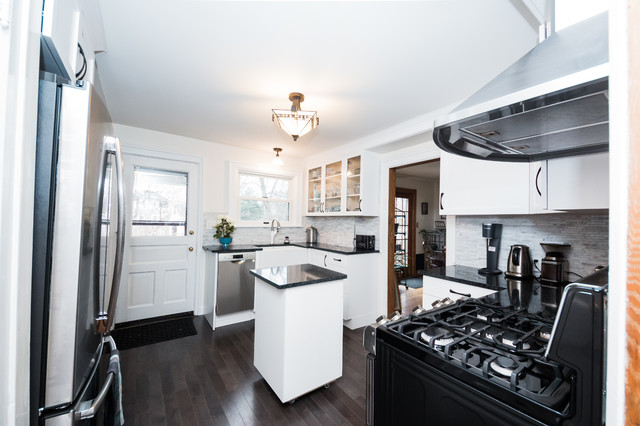 Transitional Kitchen Update Done in Pilot White Stain - Classique Chic ...