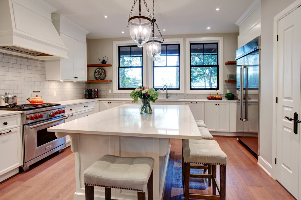 Transitional kitchen with lakefront view - Transitional - Kitchen ...