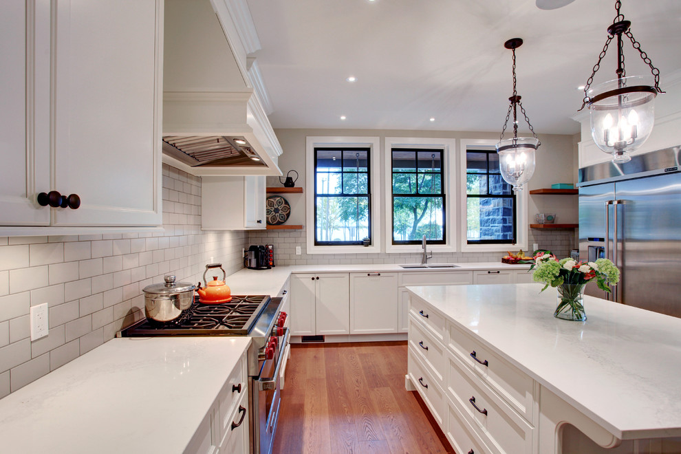 Transitional kitchen with lakefront view - Transitional - Kitchen ...