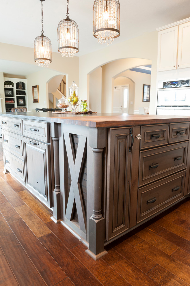 Transitional Kitchen with "X" Island Detail - Transitional - Kitchen ...