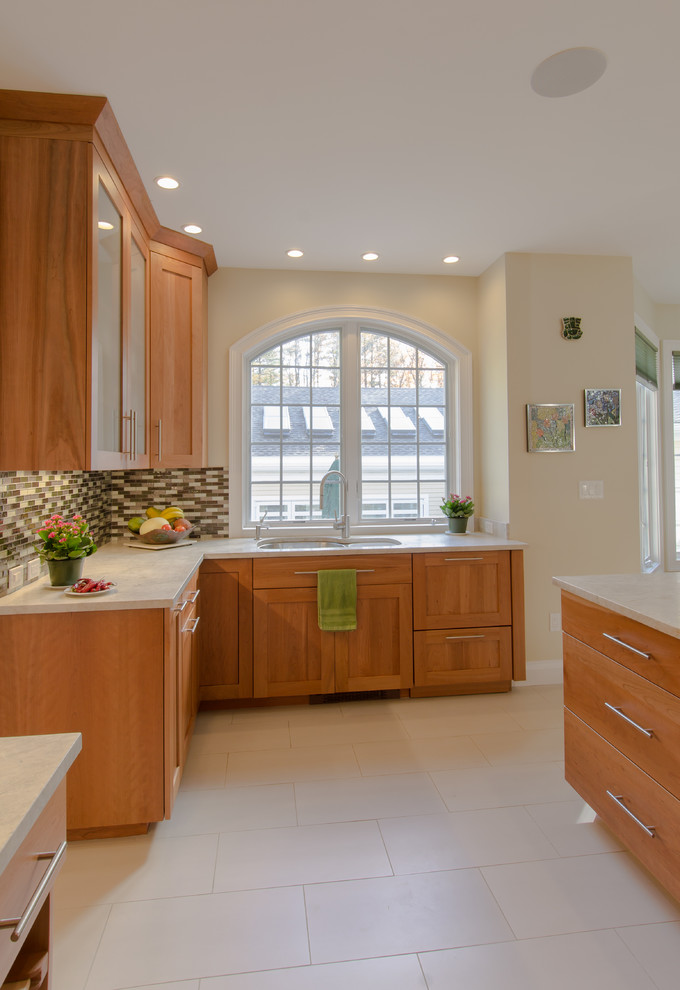 Transitional Natural Cherry Kitchen in Westford MA - Transitional ...