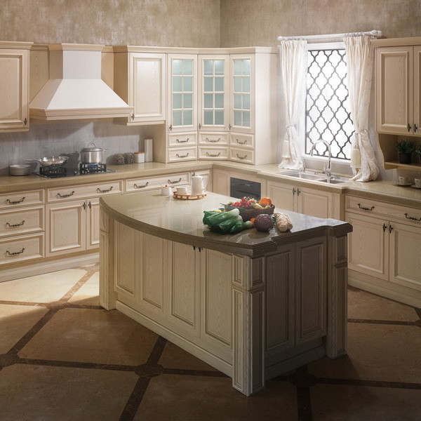 Transitional Oak Grain Thermofoil Kitchen Cabinet OP12-L055 - Kitchen ...