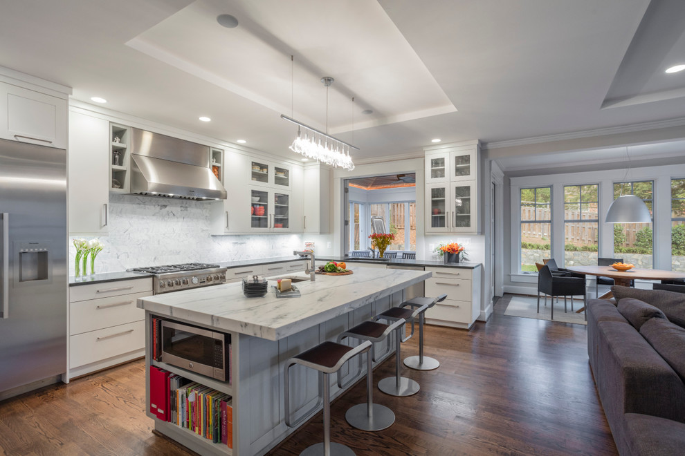 Transitional Open Concept Kitchen - Contemporary - Kitchen - DC Metro ...