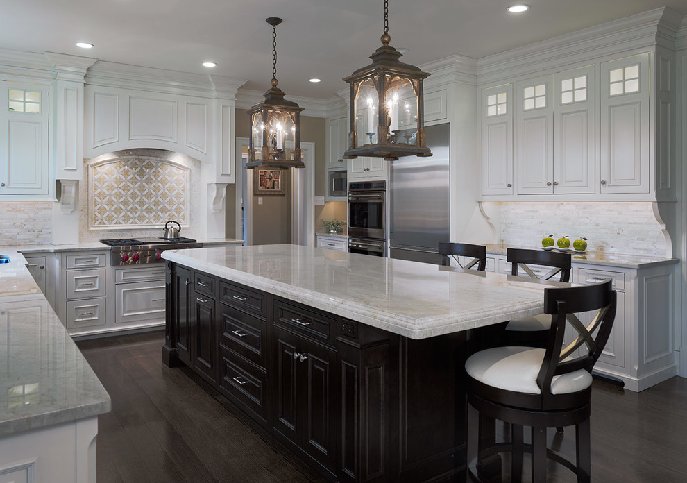 Transitional White Kitchen In Saint Davids - Transitional - Kitchen ...