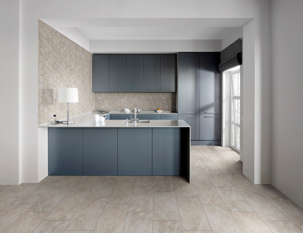 Travertine Effect - Porcelain - Contemporary - Kitchen - Seattle - by ...