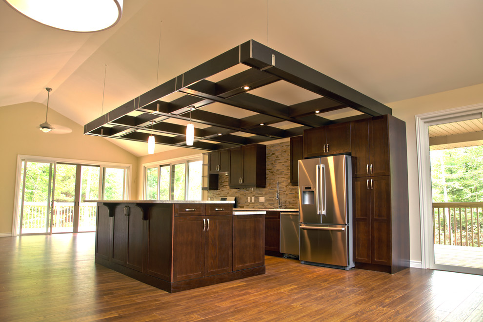 "trellis" over kitchen for lighting - Contemporary - Kitchen - Toronto ...