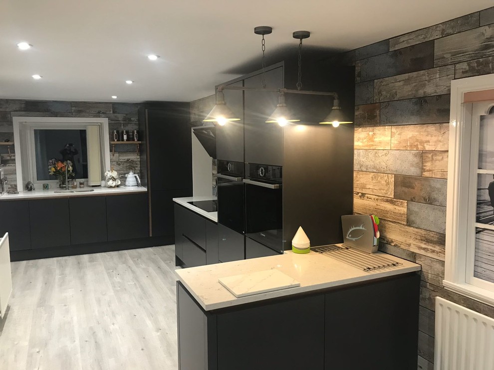 True Handleless Matt Graphite and Copper Kitchen - Modern - Kitchen ...