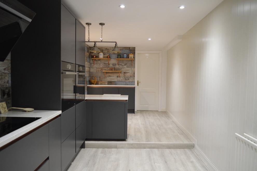 True Handleless Matt Graphite and Copper Kitchen - Modern - Kitchen ...