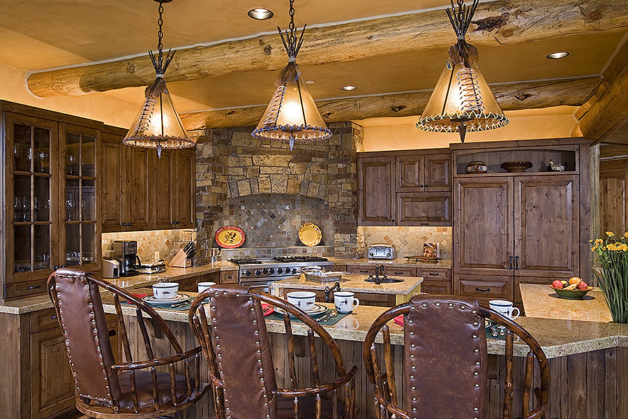 Tucker Ranch Custom Log Home - Rustic - Kitchen - Jackson - by Ellis Nunn Architects | Houzz