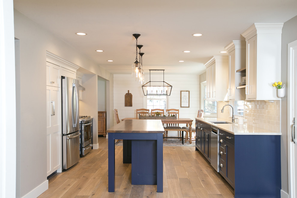 Tuxedo Style Kitchen Cabinets - Farmhouse - Kitchen - Chicago - by ...