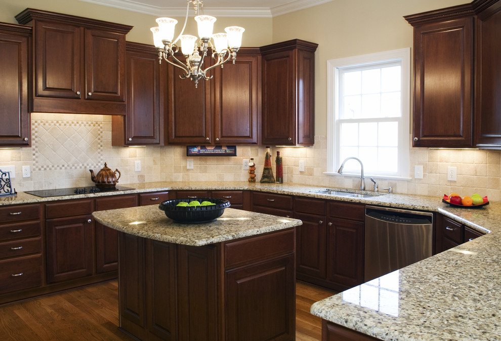 TV Drop Down in Traditional Kitchen - Traditional - Kitchen - San ...