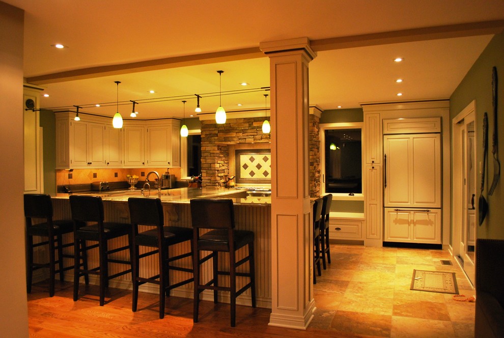 Two Level Kitchen Island in Broad Axe - Transitional - Kitchen ...