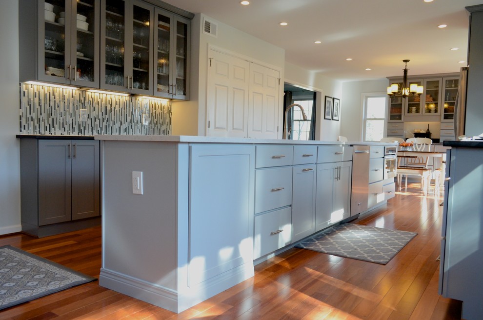 Two Tone Gray Kitchen in Oakton - Transitional - Kitchen - DC Metro ...