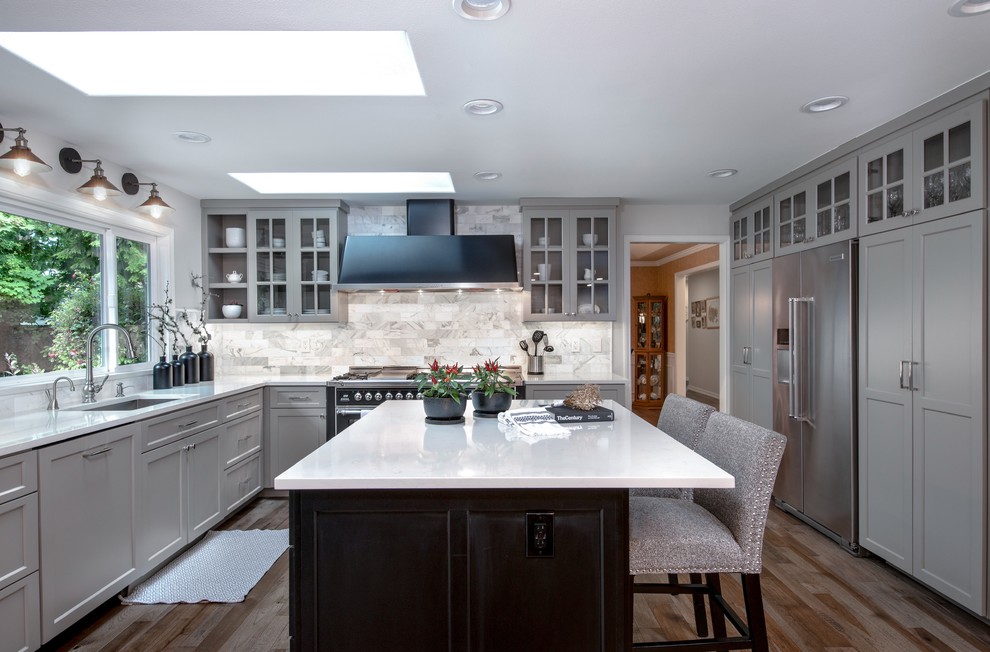 Two Tone Open Concept Kitchen - Traditional - Kitchen - Seattle - by ...