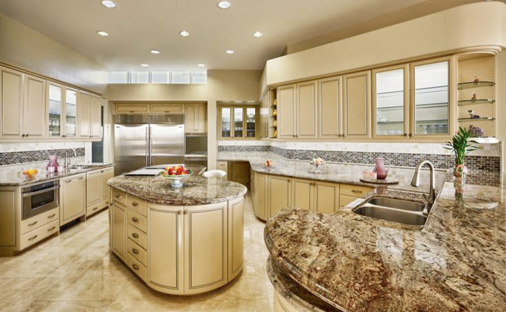 Typhoon Bordeaux Granite Kitchen - Traditional - Kitchen - Orange ...