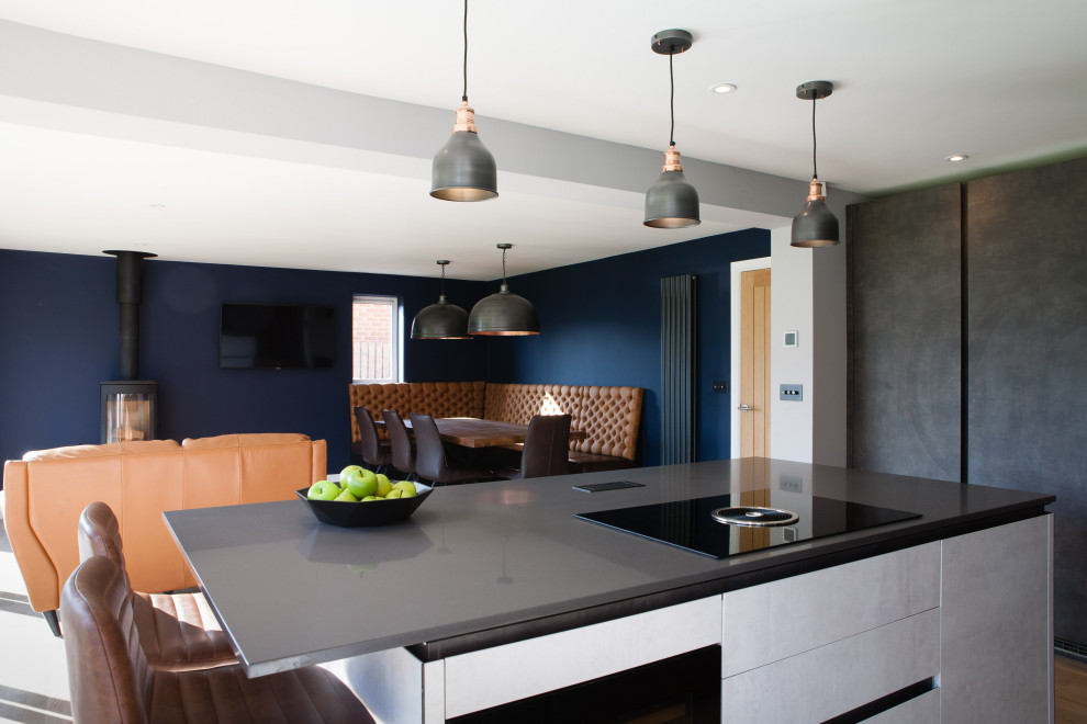 Urban contemporary open plan kitchen dining room - Contemporary ...