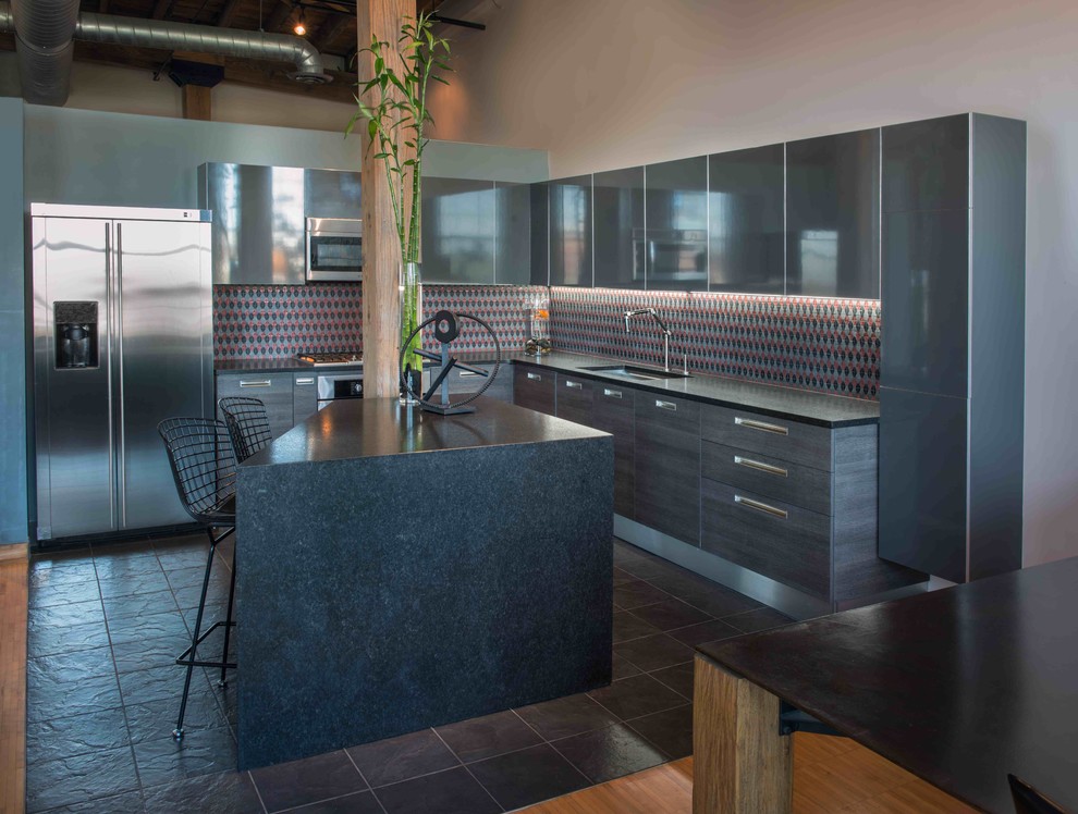 Urban Industrial Loft - Industrial - Kitchen - Detroit - by Scavolini ...