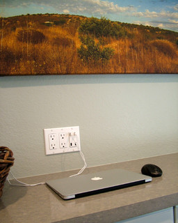 USB ports built in for easy charging on the buffet - Transitional ...