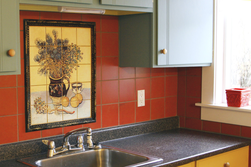 Van Gogh Tile Mural in Contemporary Kitchen Backsplash - Contemporáneo ...