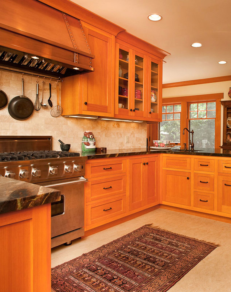 Vertical Grain Douglas Fir Kitchen - Traditional - Kitchen - Los ...
