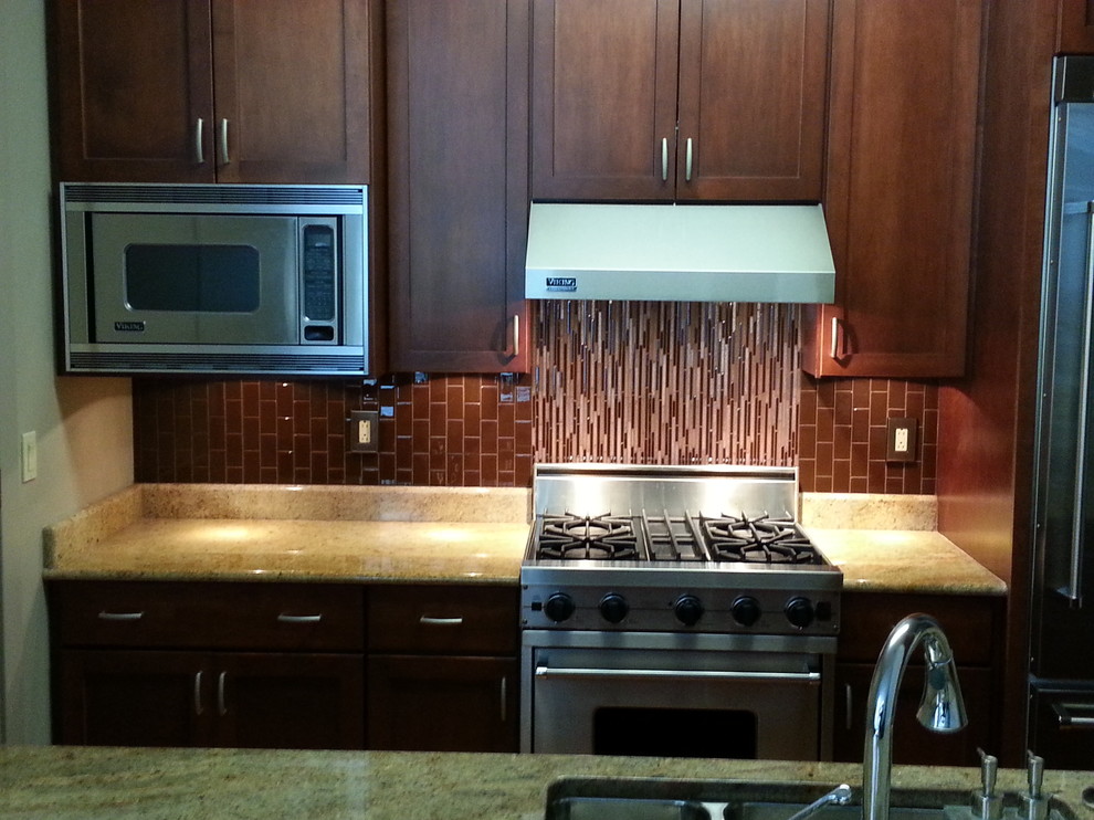 Vertical Tile Kitchen Installation - Transitional - Kitchen ...