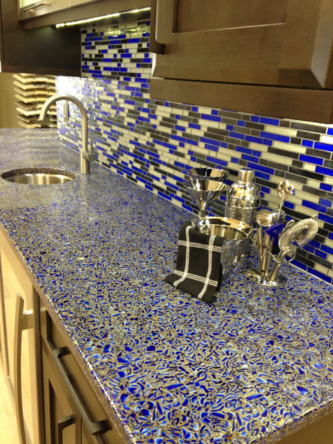 Cobalt Blue Quartz Kitchen Countertop