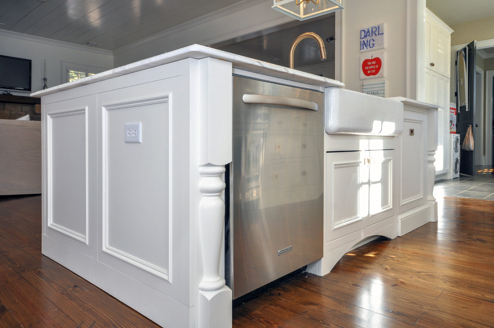 Vickery Kitchen gets facelift with new recessed off white cabinets ...