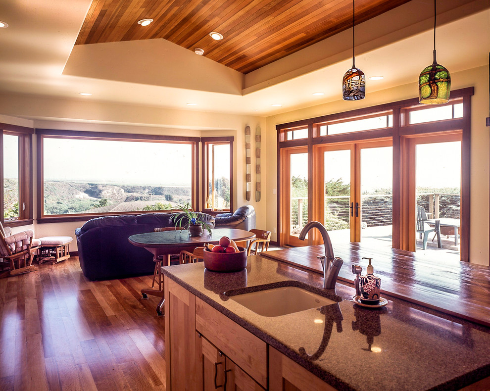 View from kitchen overlooking dining area. - Craftsman - Kitchen - San ...