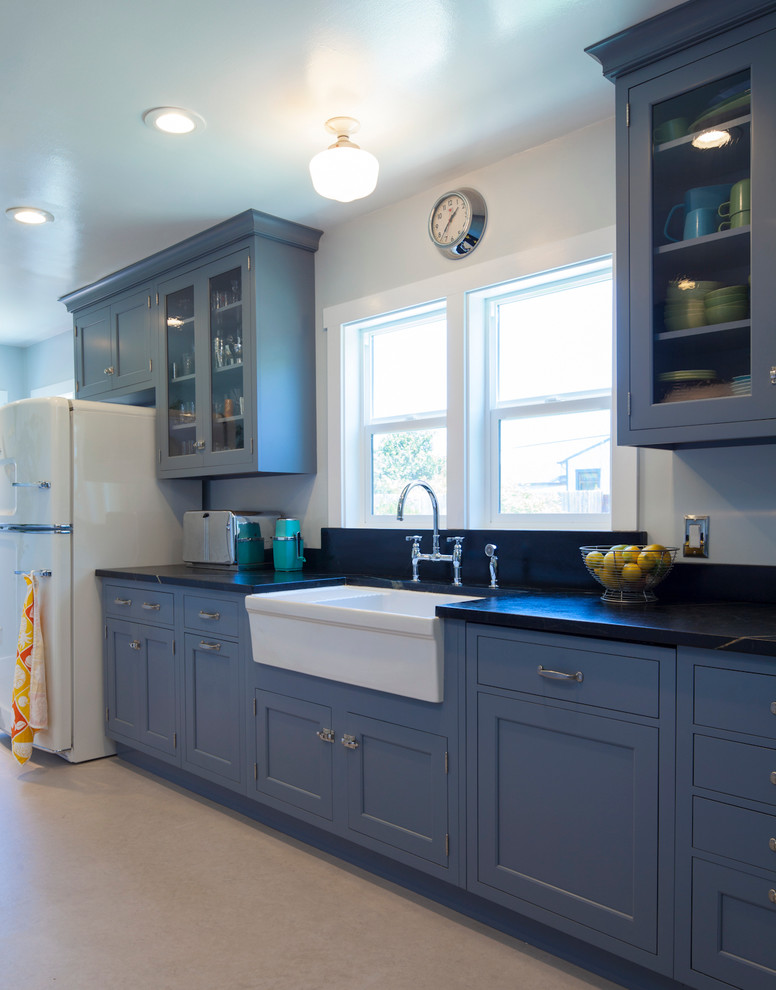 Vintage Blue Galley Kitchen - Traditional - Kitchen - San Francisco ...