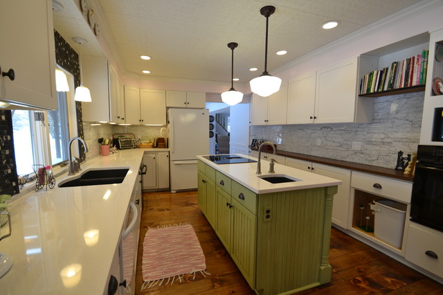 Vintage-Modern Farmhouse Kitchen - Casa de campo - Cocina - Nueva York ...