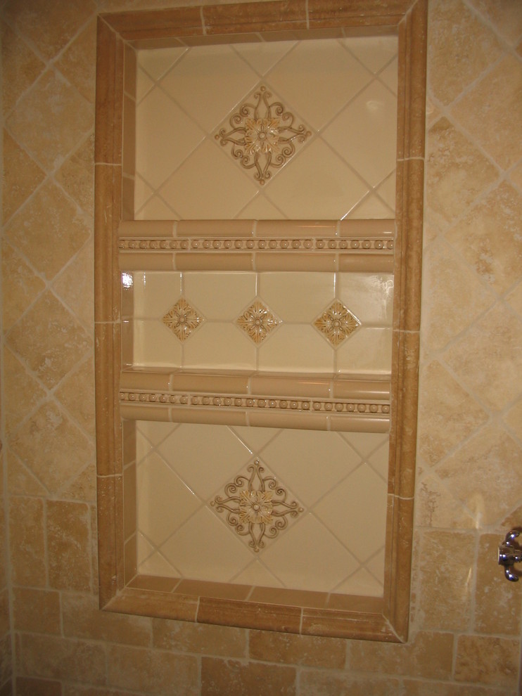 Walker-Zanger Tile Shower Niche in Master Bath - Mediterranean ...