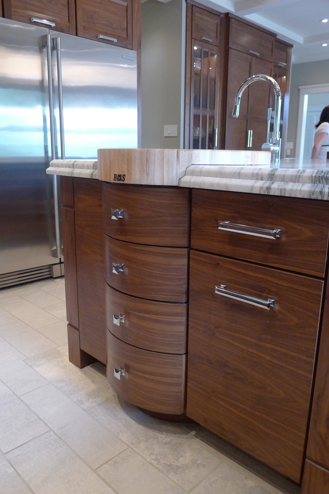 Walnut horizontal grain kitchen - Contemporary - Kitchen - Indianapolis ...