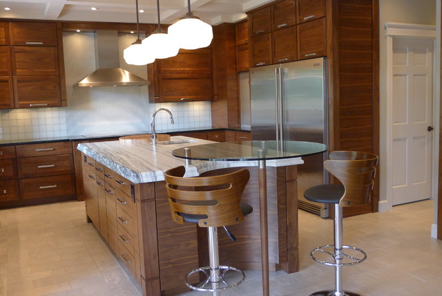 Walnut horizontal grain kitchen - Contemporain - Cuisine - Indianapolis ...