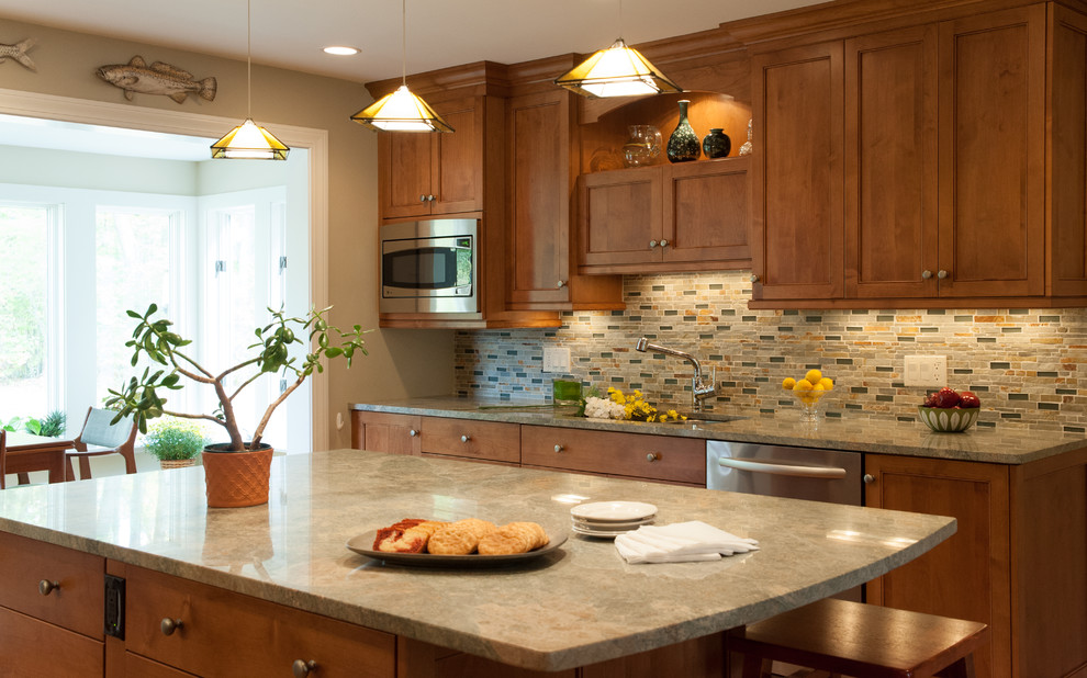 Warm and Cozy Kitchen with Open Plan Living Room - Traditional ...