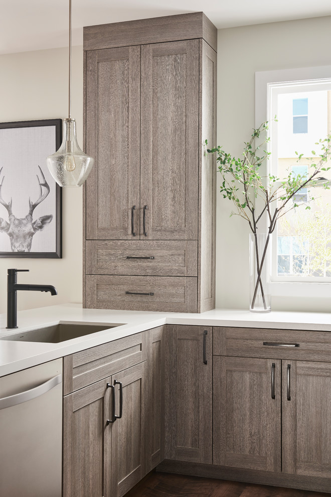 Warm, Contemporary Kitchen with Kitty Hawk Door Style - Contemporary ...