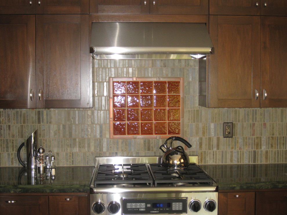 Warm Modern Kitchen Backsplash - Transitional - Kitchen - Los Angeles ...