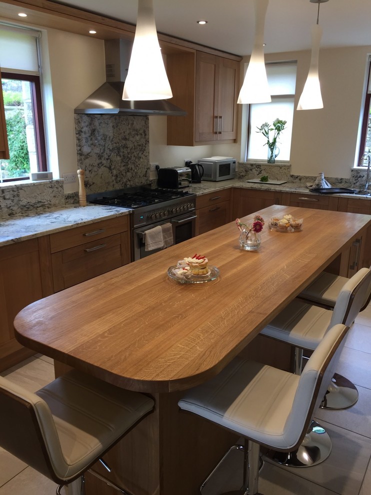 Warm up your kitchen with a classic, light wood design, that family ...