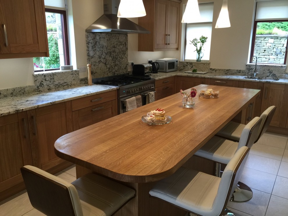Warm up your kitchen with a classic, light wood design, that family ...