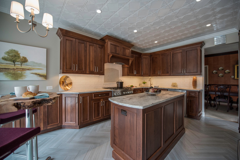 Warm Walnut Kitchen & Laundry - Traditional - Kitchen - Philadelphia ...