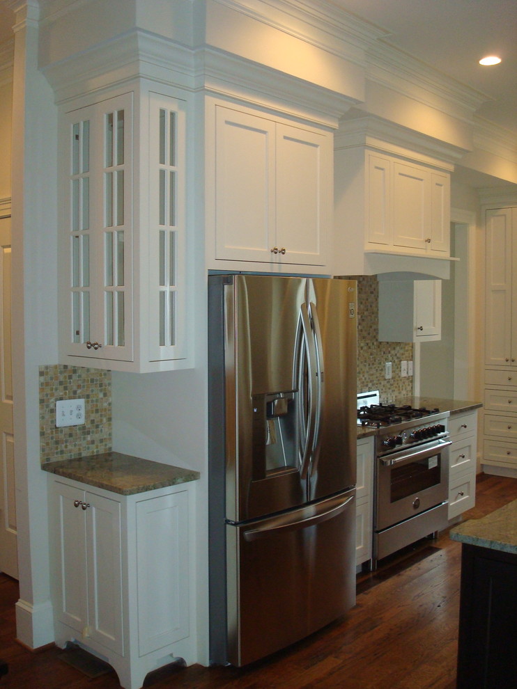 Waynewood Kitchen - White Inset Shaker Doors with Cherry Island ...