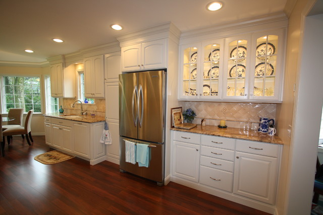 West Caldwell NJ Traditional Kitchen Roman Arch cabinets - breakfast ...