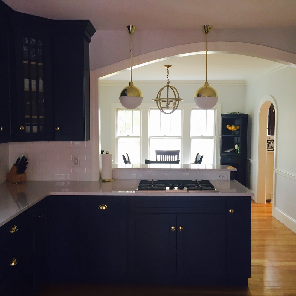 West Hartford navy and gold kitchen - Modern - Kitchen - New York - by ...