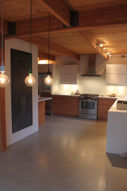 West Vancouver post & beam modern rebuild - Modern - Kitchen ...