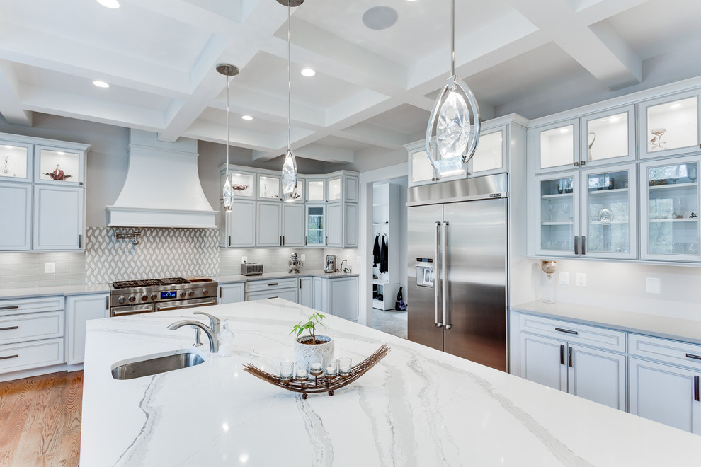 White and Dark Traditional Kitchen Design Vienna, VA - Traditional ...