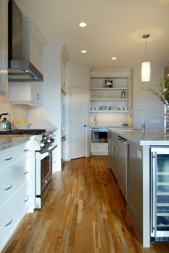 White & Grey Kitchen - Contemporary - Kitchen - Calgary - by Veranda ...