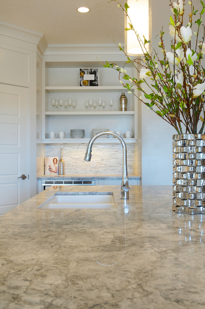 White & Grey Kitchen - Contemporary - Kitchen - Calgary - by Veranda ...