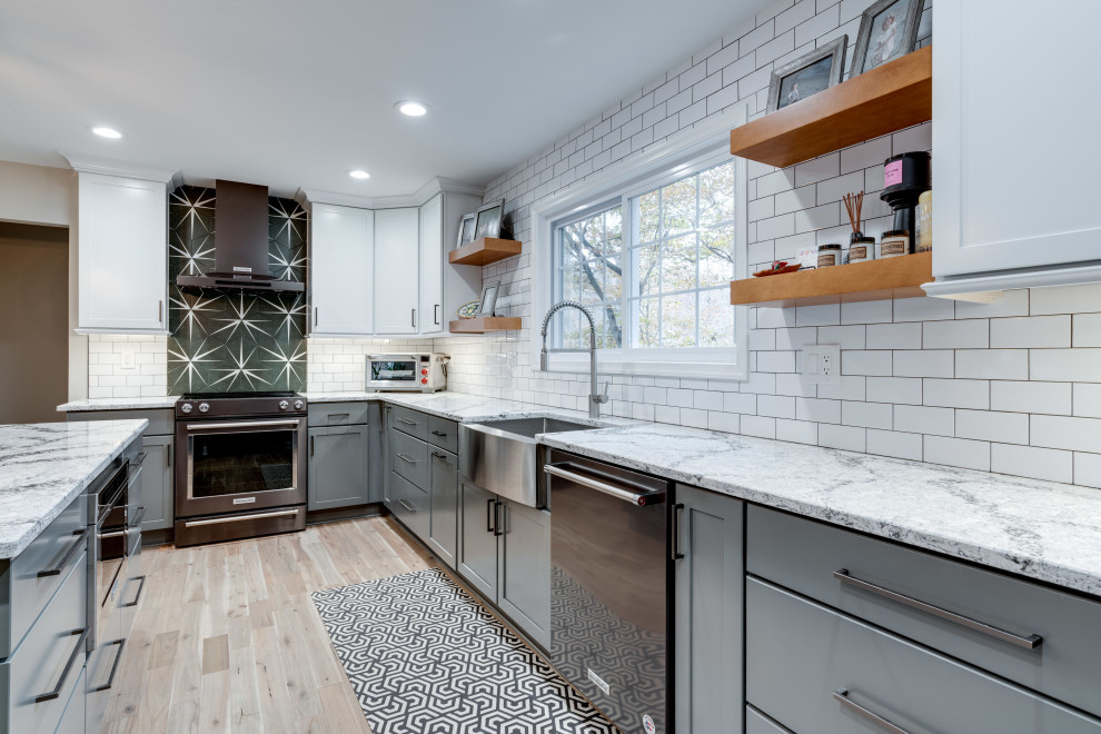 White & Grey Scandinavian Style Kitchen Design by Reico Kitchen & Bath ...