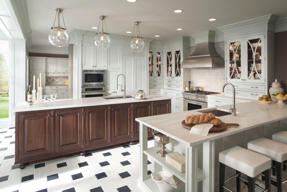 White & Walnut Kitchen - Traditional - Kitchen - Houston - by Cabinets ...